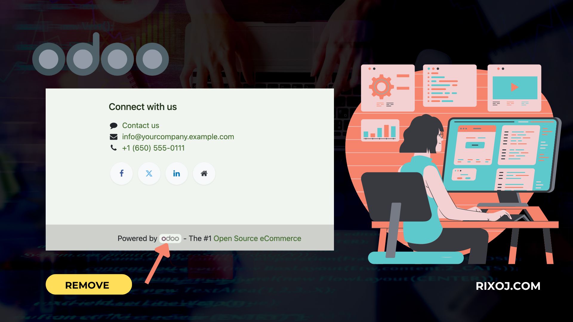 How to Remove the "Powered by Odoo" Website Footer in Odoo 17 Community Edition – RIXOJ